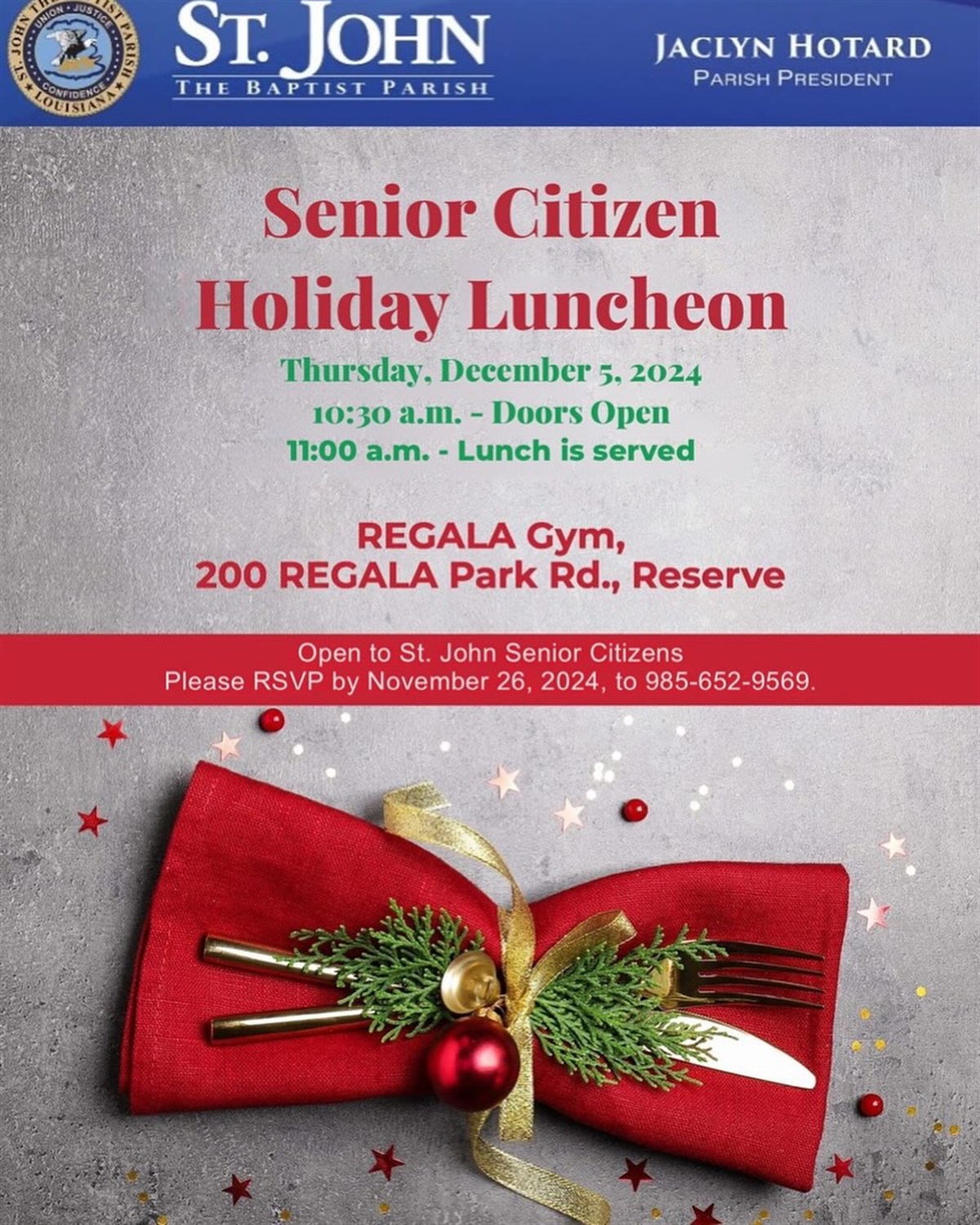 Senior Citizen Holiday Luncheon St. John the Baptist Parish